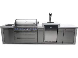 Mont Alpi Deluxe BBQ Island with 6-Burner Grill | Kegerator & IR Side ...