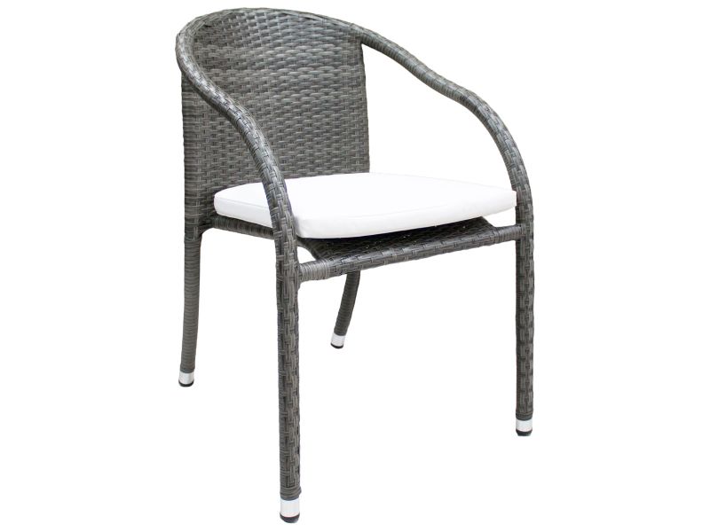Hospitality Rattan Spectrum Wicker Stackable Cushion Outdoor Dining Arm ...