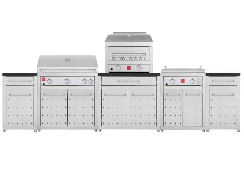 FMOD-12F Fuego Living Natural Gas, Propane Grill BBQ Island | 139" Width, 24" Depth