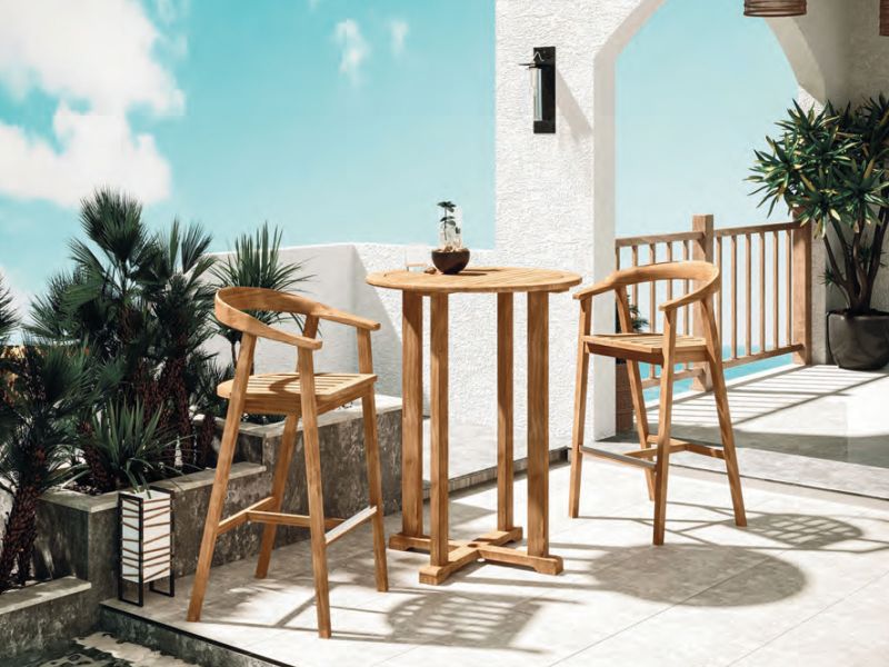 La Costa 3-Piece Outdoor Round Bar Dining Set